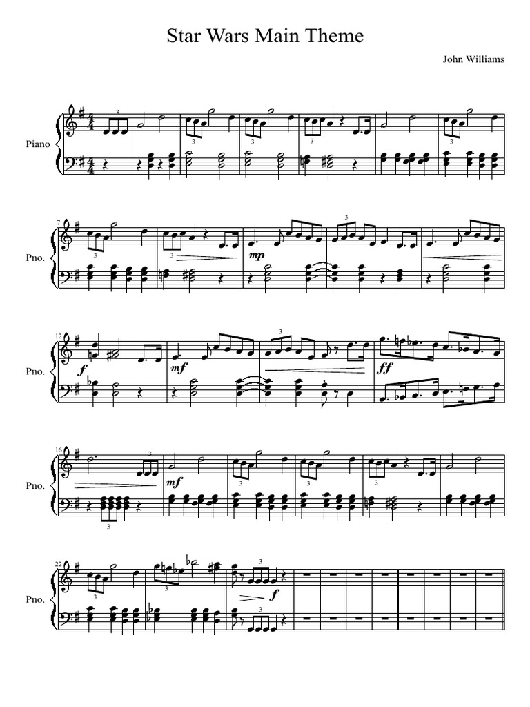Star - Wars - Main - Theme Piano PDF | PDF