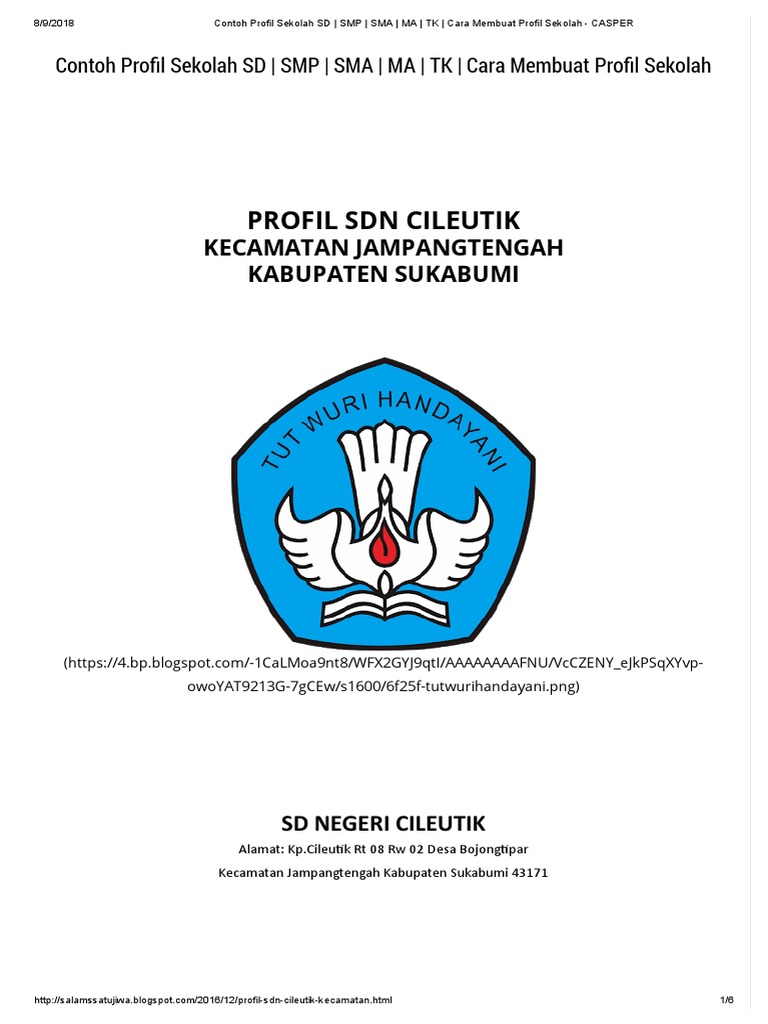 Contoh Profil Sekolah Sd Smp Sma Ma Tk Cara Membuat Profil