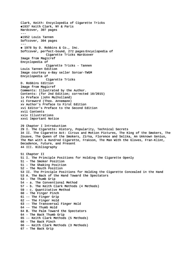 Encyclopedia of Cigarette Tricks: A Comprehensive Guide to Mastering ...