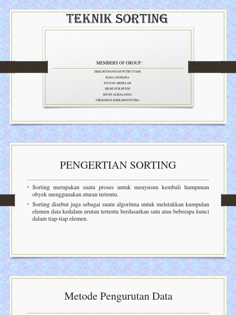 Teknik Sorting | PDF