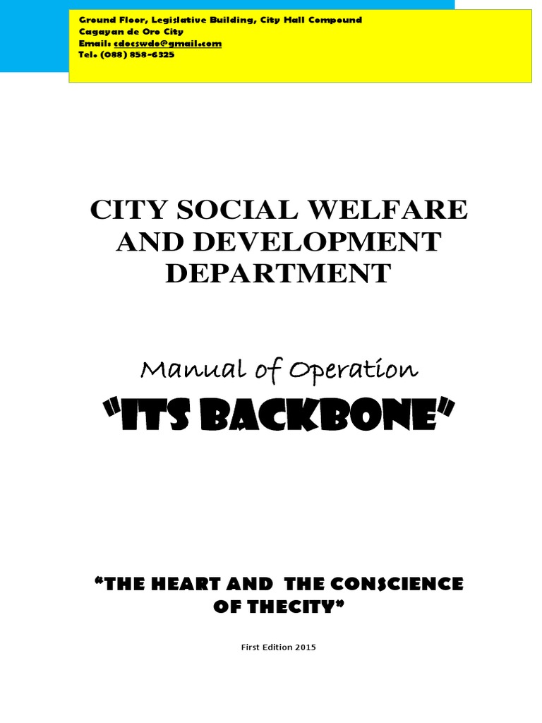 Manual Op Final Cdo CSWD | PDF | Emergency Management | Welfare