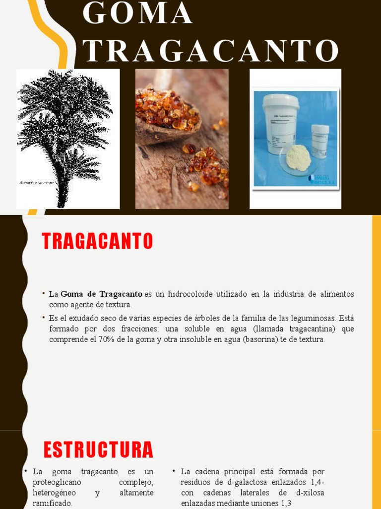 Usos y propiedades de la goma tragacanto | PDF | Alimentos | Química