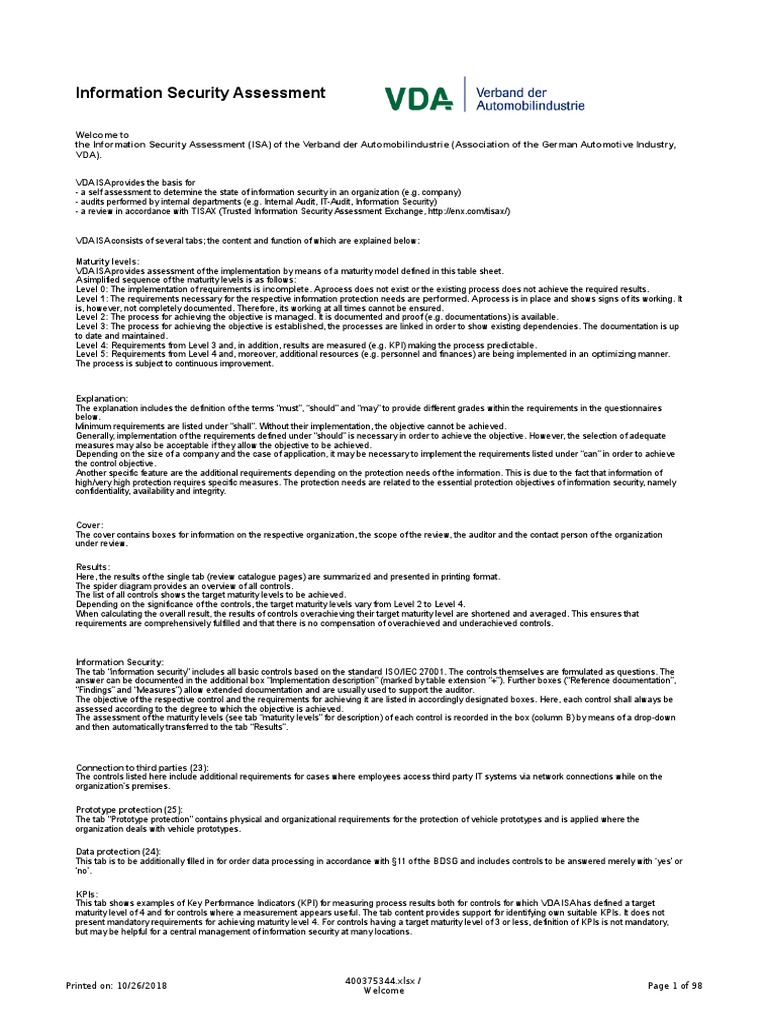 Kopie Von VDA-ISA - EN - 4-0-4 - 2018-09-24 | PDF | Information ...