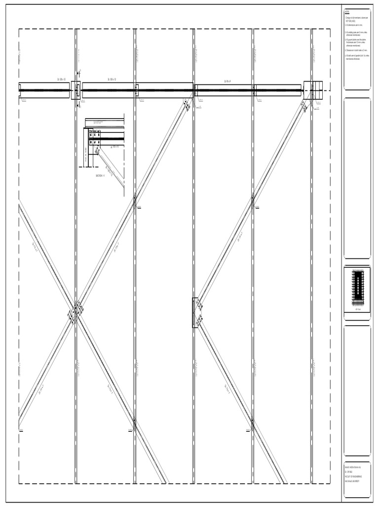 Details of Horizontal bracing of a steel structure | Screw | Steel