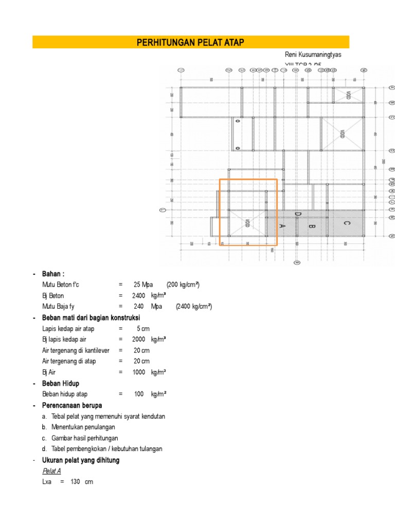 Perhitungan Pelat Atap | PDF