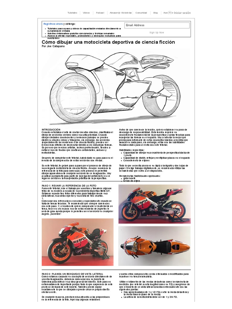 Como Dibujar Una Moto de Carrera 1 | PDF | Perspectiva (Gráfica) | Elipse