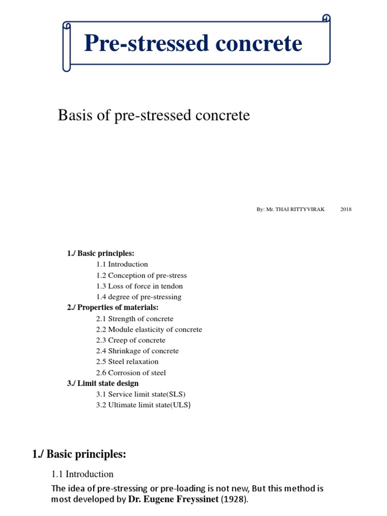 Pre Stressed Concrete | PDF | Prestressed Concrete | Bending