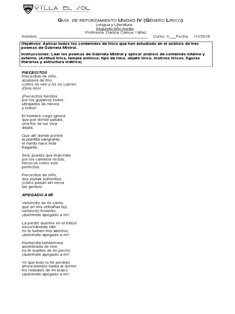 Poesía de Gabriela Mistral | PDF | Poesía