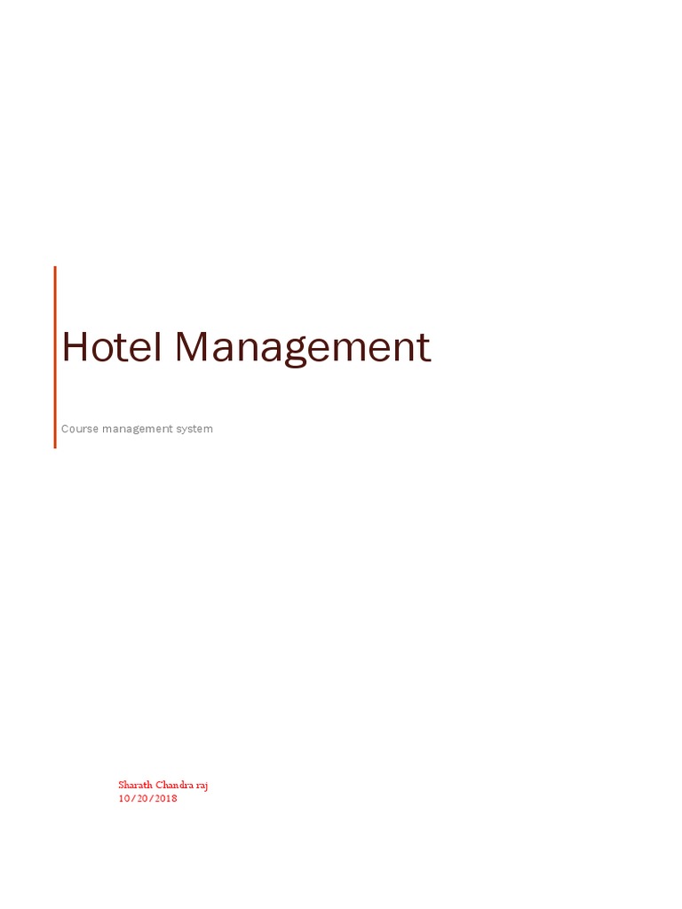 Hotel Management | PDF | Hotel | System