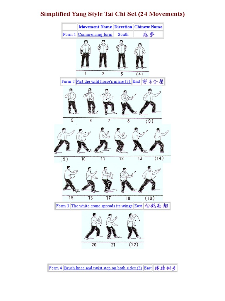Yang Style Tai Chi Forms