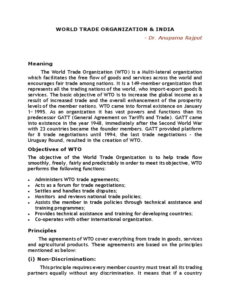 World Trade Organization | PDF | World Trade Organization ...