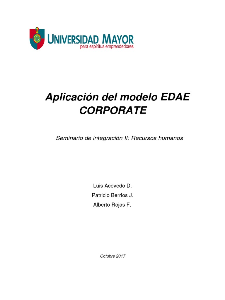 Aplicacion Del Modelo EDAE CORPORATE Sem PDF | PDF | Hacerse un nido ...