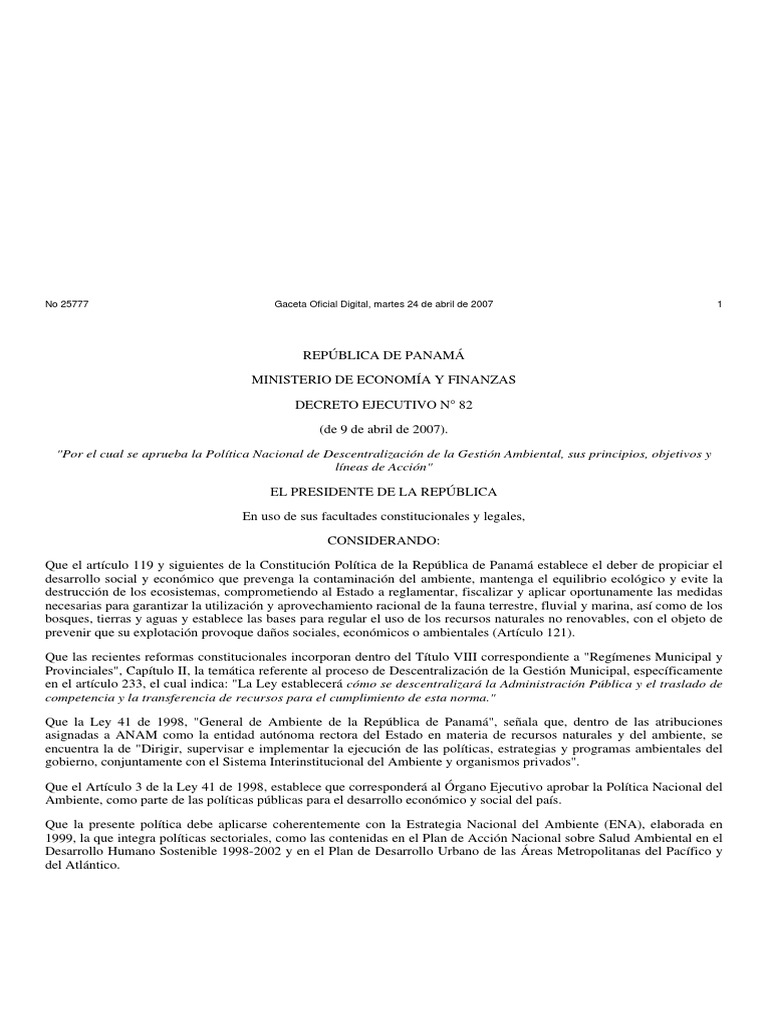 Ley 44 de 5 de Agosto de 2002 | PDF | Desarrollo sostenible ...