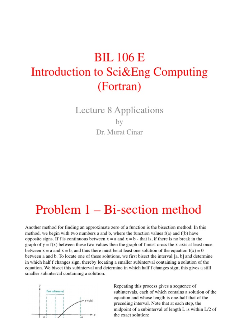 BIL 106 E Introduction To Sci&Eng Computing (Fortran) : Lecture 8 ...