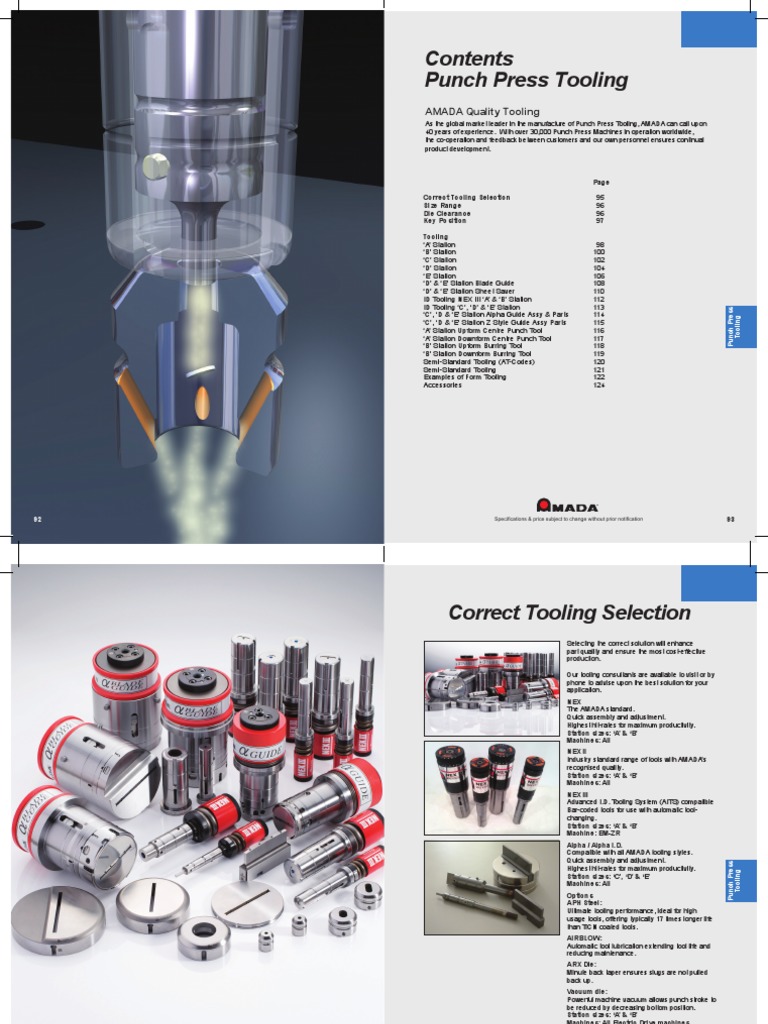 Punch Press Tooling Guide and Specs | PDF | Manufactured Goods ...