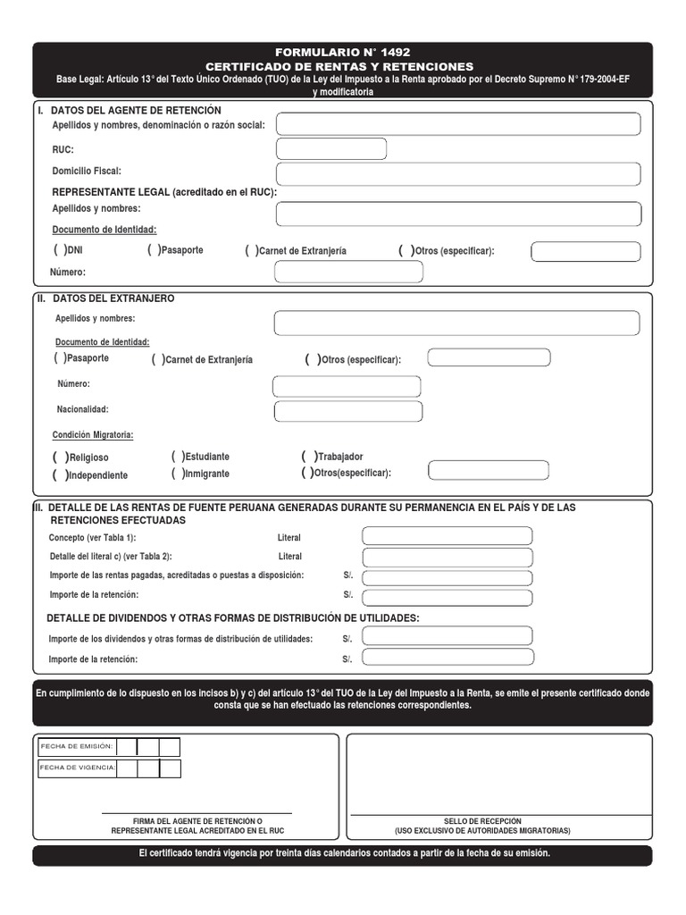 Formulario 1492 | PDF | Gobierno