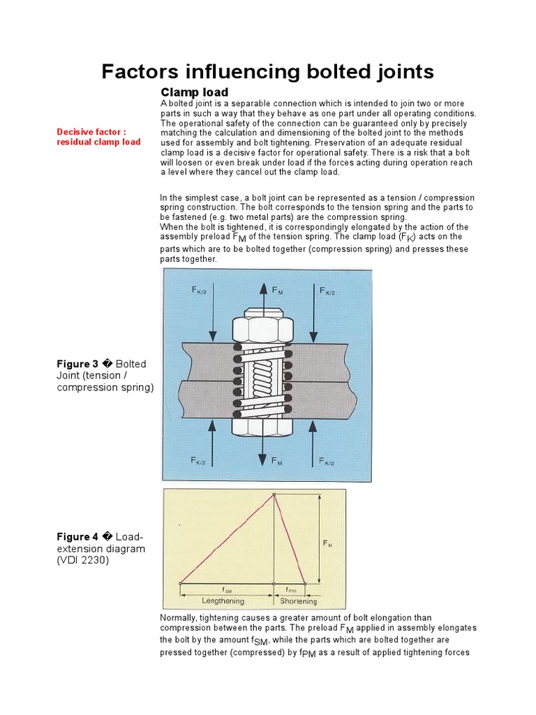 Factor Bolted Joints | PDF | Screw | Strength Of Materials
