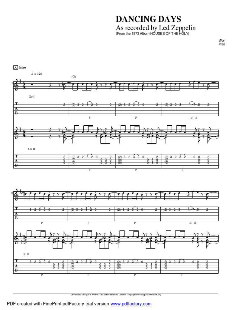 Led Zeppelin-Dancing Days | PDF | Jimmy Page | Leisure