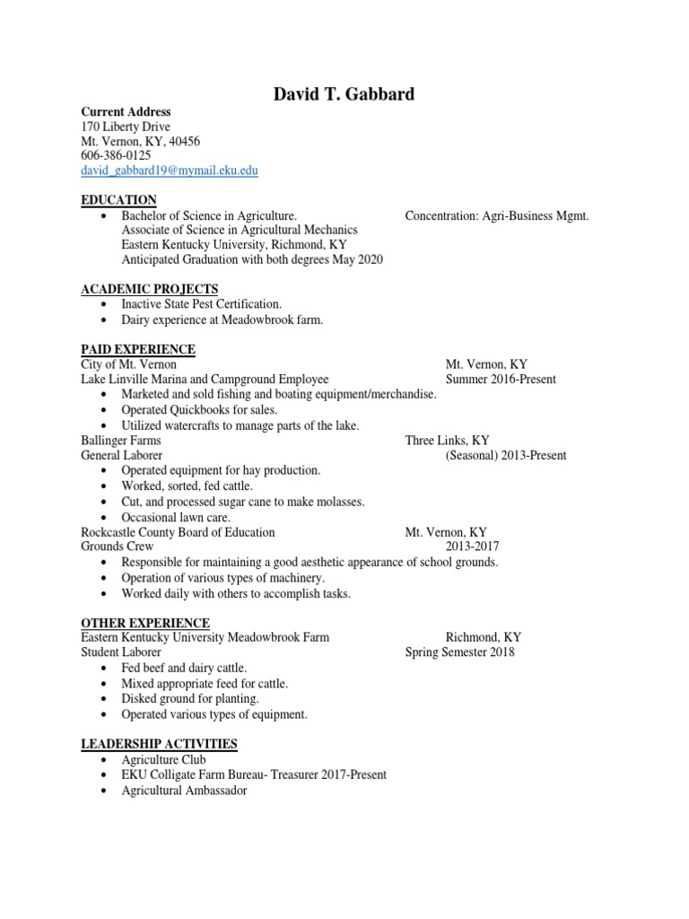 David T. Gabbard: Current Address | PDF