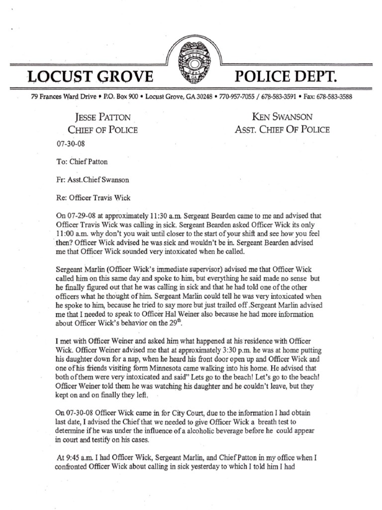 Locust Grove PD Letter | PDF