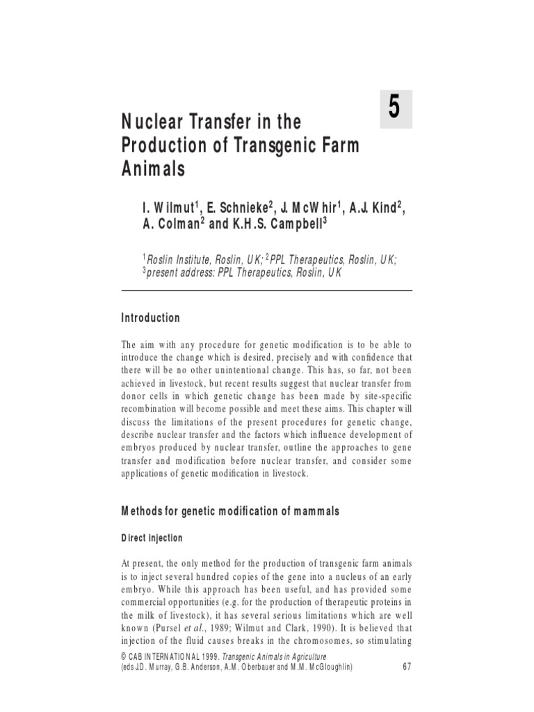 Transgenic Animal Farm | PDF | Cell Cycle | Cell Nucleus