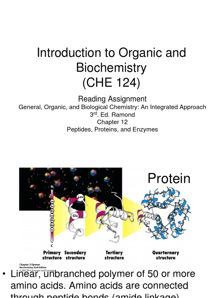 Introduction To Organic and Biochemistry (CHE 124) : Reading Assignment ...