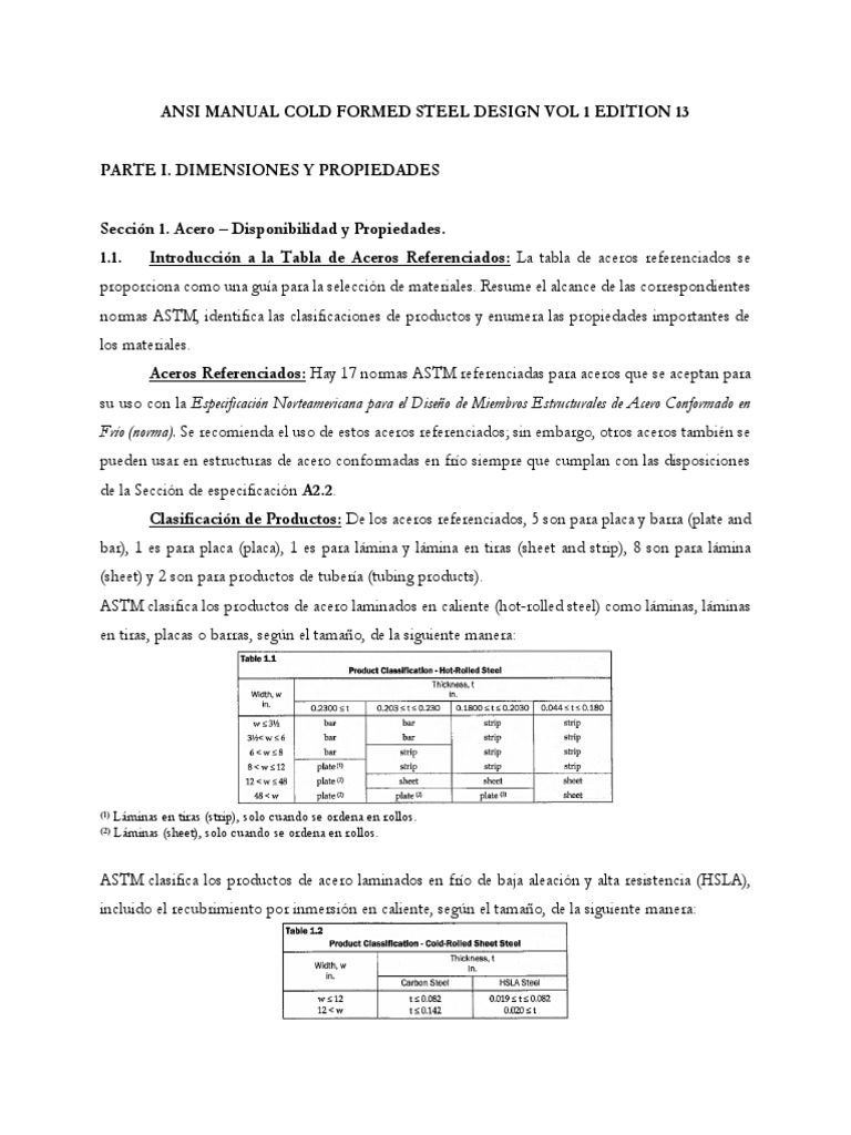 Manual Cold-Formed Steel Design | PDF | Revestimiento | Acero