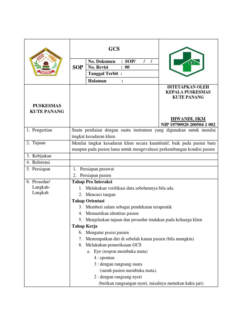 SOP Gcs | PDF