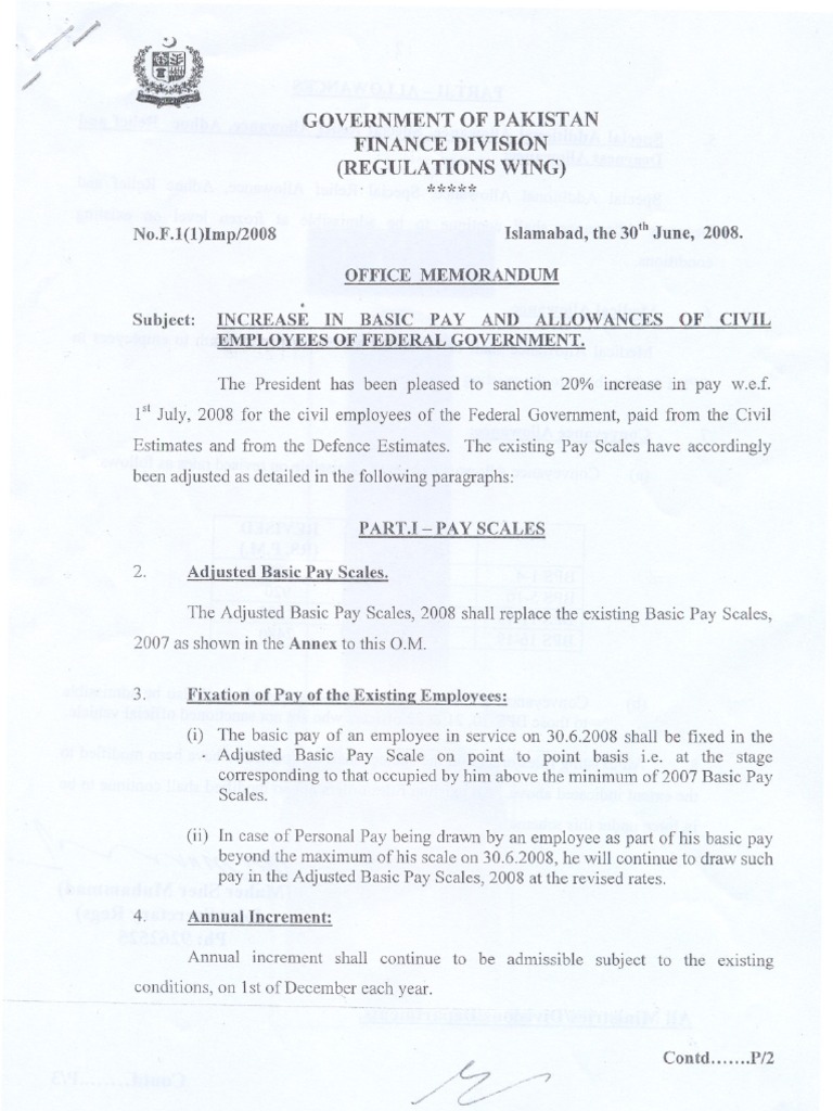 Government of Pakistan Finance Division (Regulations Wing) | PDF ...