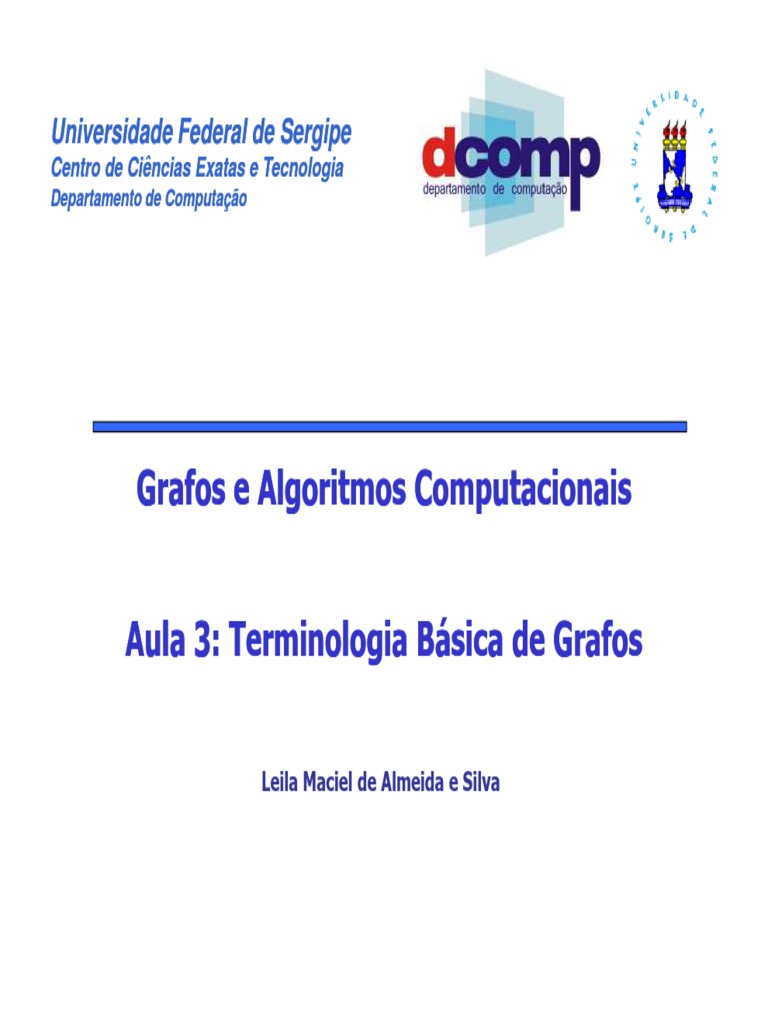 Aula 3 - Terminologia Básica de Grafos e Exercícios | PDF | Teoria dos ...
