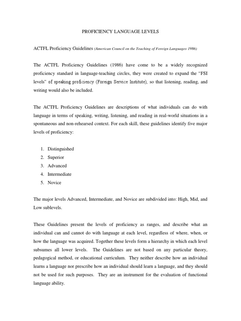 ACTFL | PDF | Reading Comprehension | Cognitive Science