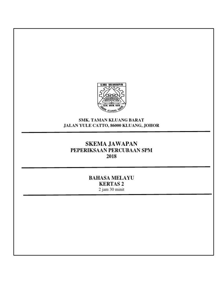 Skema Jawapan Percubaan | PDF