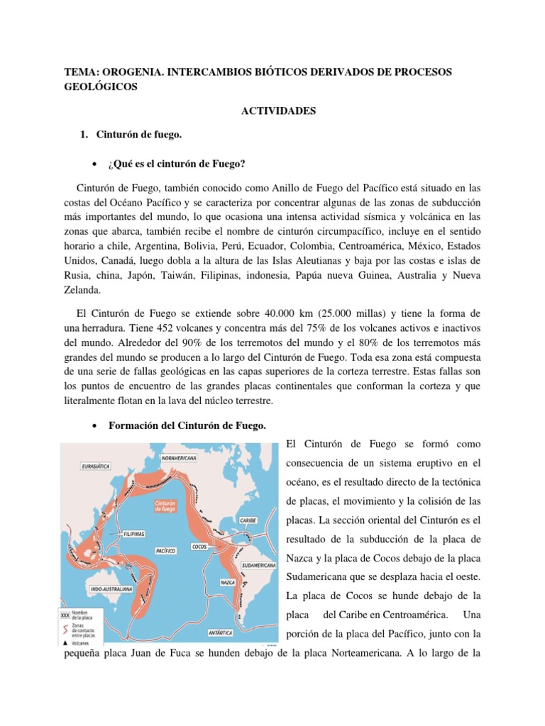 Cinturón de Fuego | PDF | Placas tectónicas | océano Pacífico
