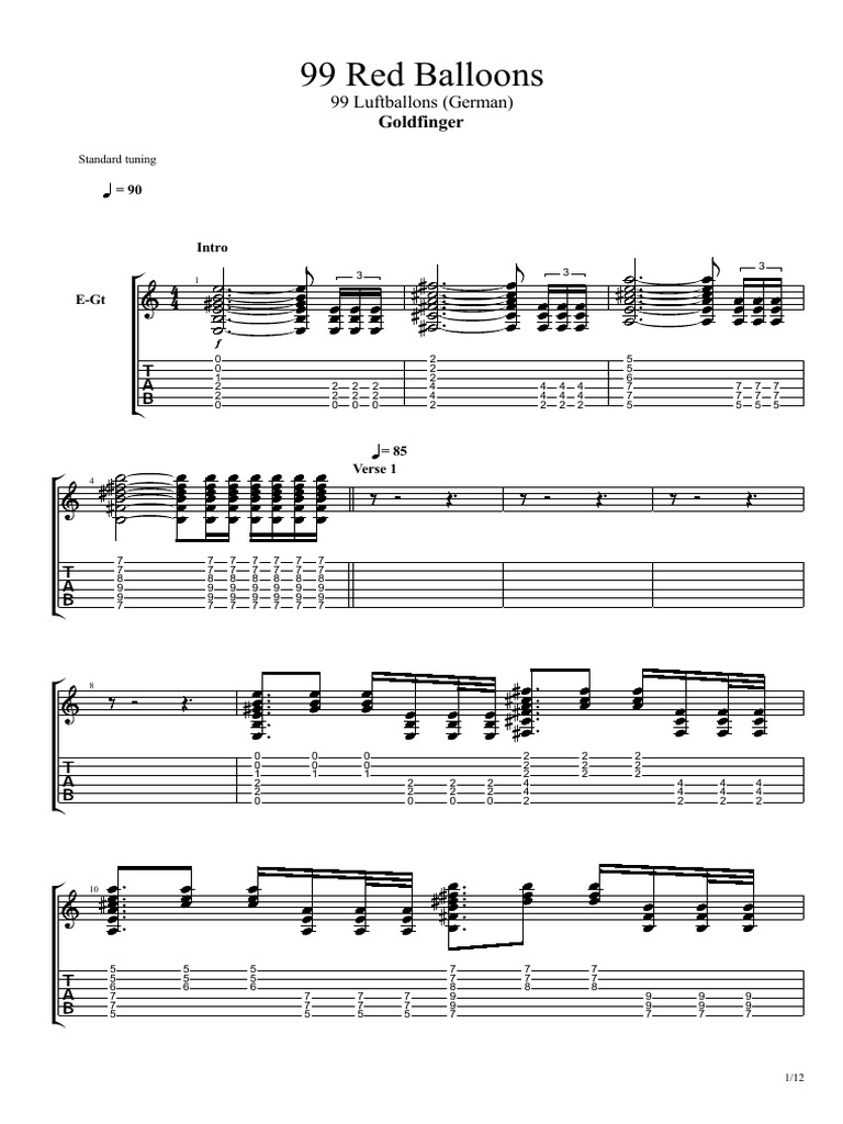 99 Red Balloons | PDF | Musical Compositions | Songs Written