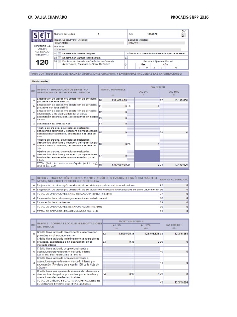 Formulario 120 Ejercicio 1 | Impuesto al valor agregado | Tarjeta de débito