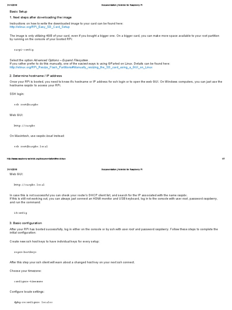 Documentation - Asterisk For Raspberry Pi | PDF | Secure Shell | Command Line Interface