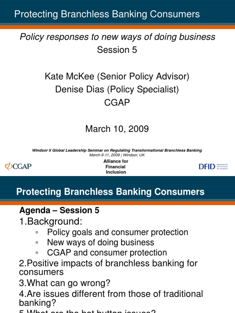ConsumerProtection BranchlessBanking 1 | PDF | Transparency (Behavior ...