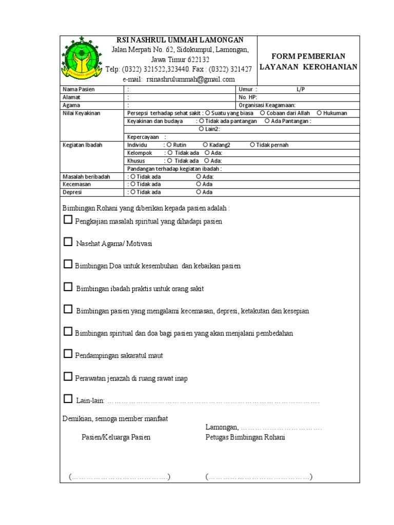 Form Bimbingan Rohani | PDF