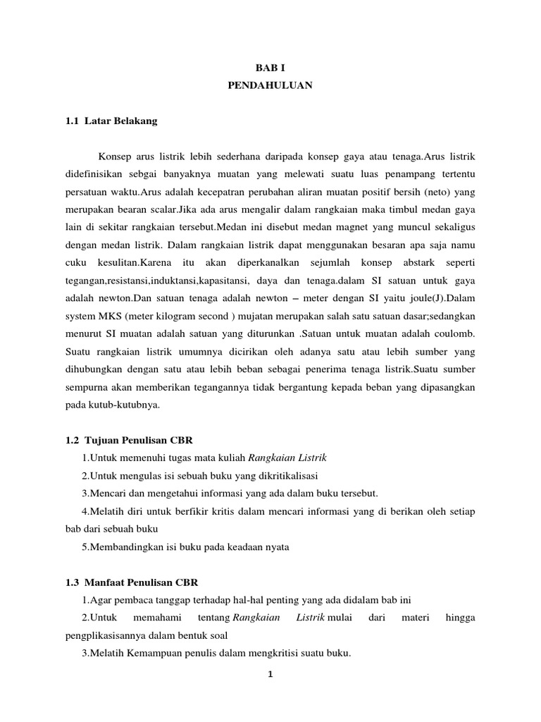 CBR Rangkaian Listrik Isi-1 | PDF