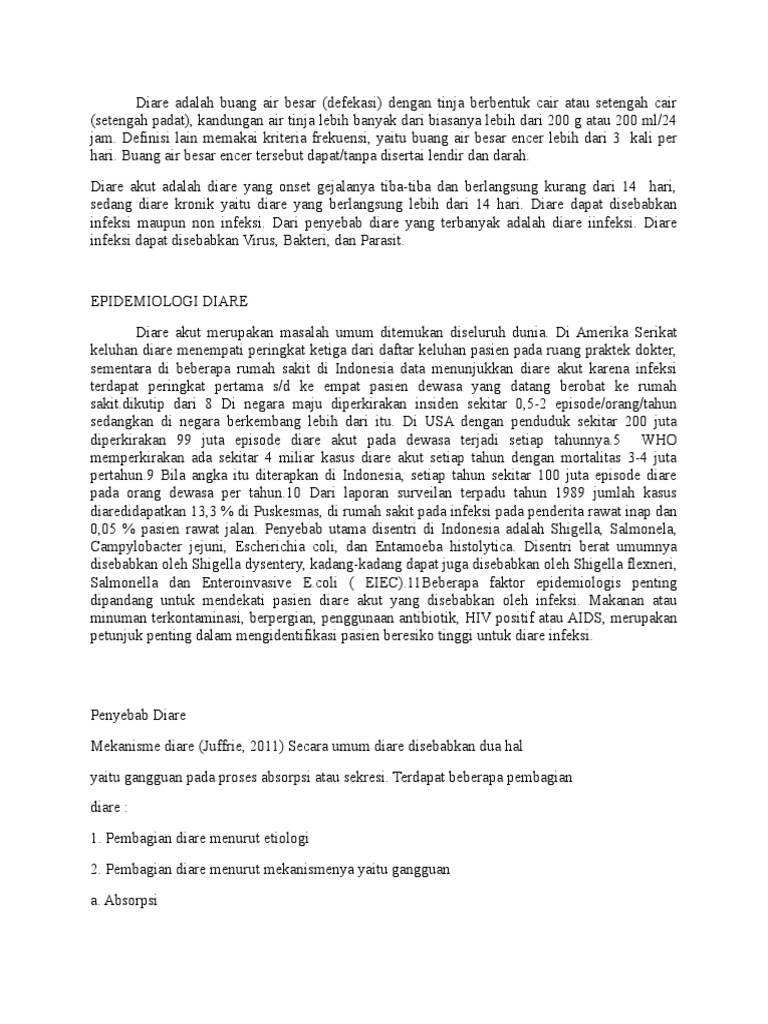 Definisi Gejala Diare | PDF