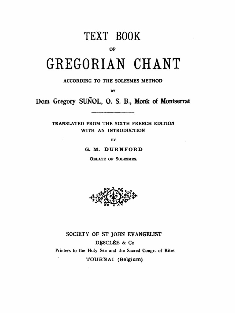 Gregorian Chant: Text Book | Interval (Music) | Gregorian Chant | Free ...