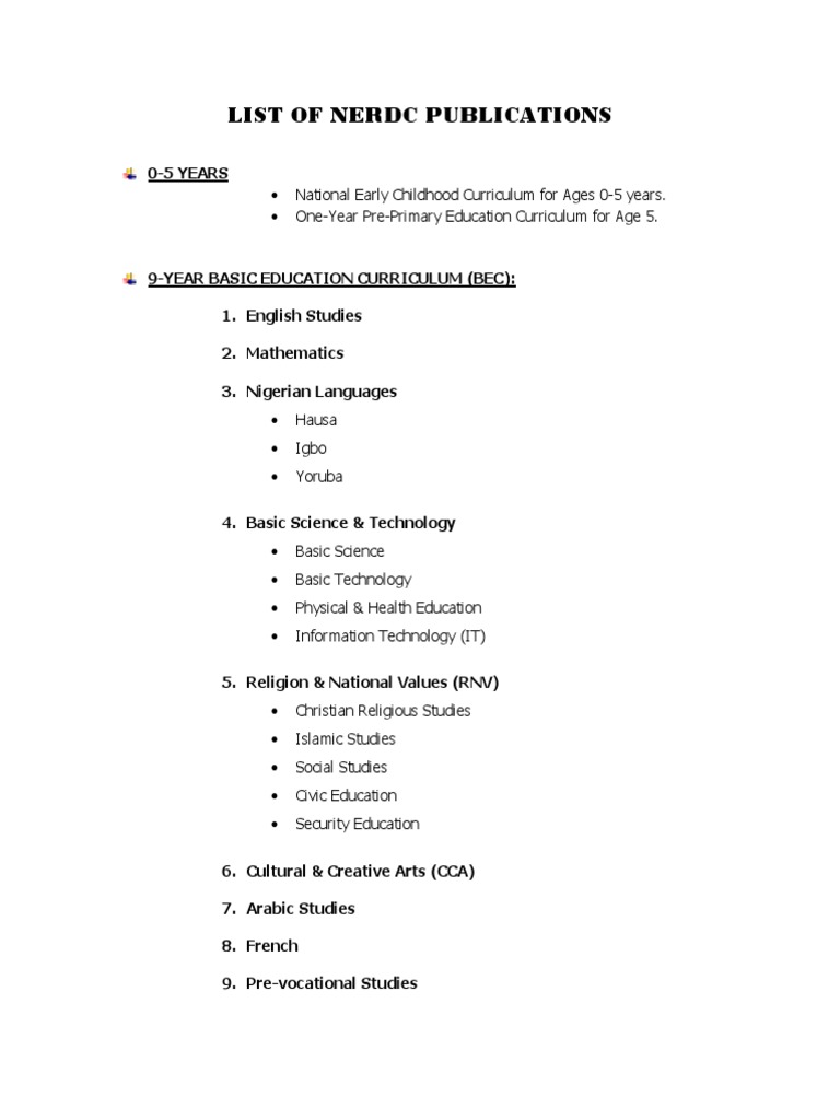 Nerdc Publications | PDF | Curriculum | Secondary Education