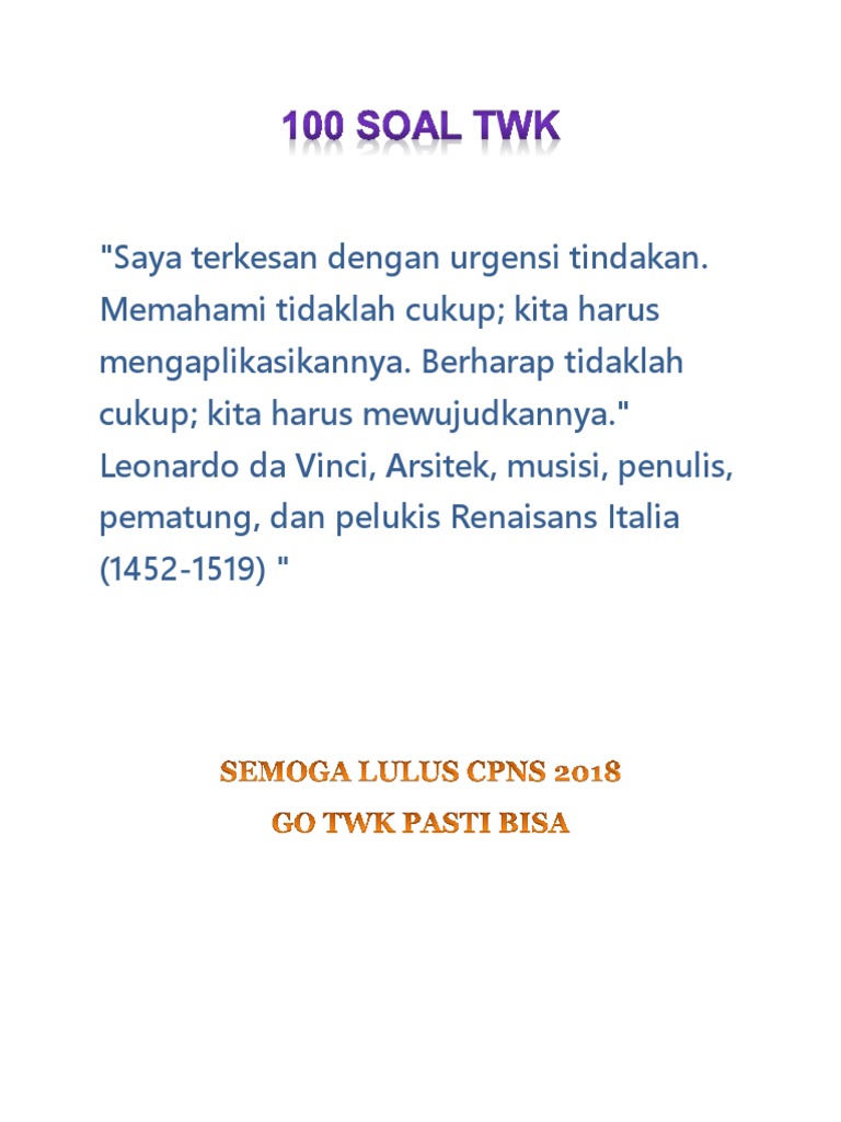 100 Soal TWK PDF | PDF