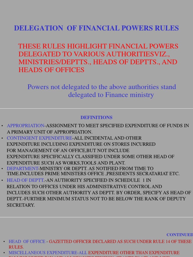 Delegation of Financial Powers Rules | Download Free PDF | Expense | Insurance