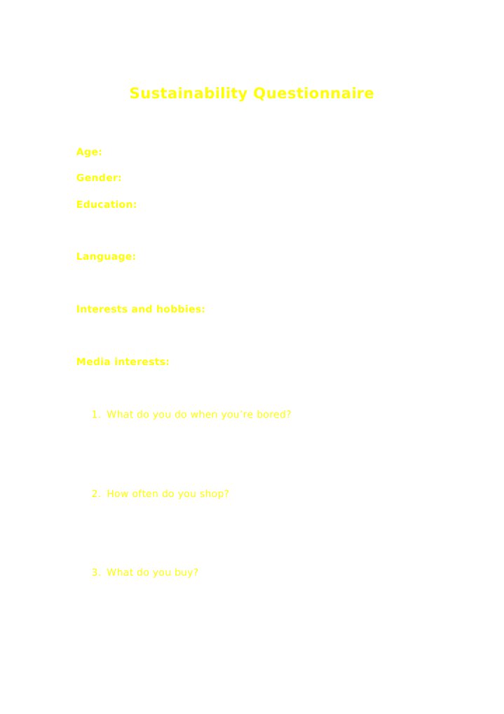 Sustainability Awareness Survey | PDF