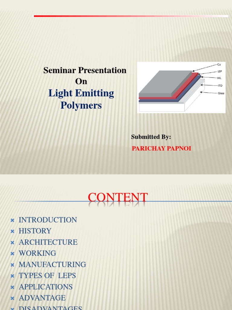 Light Emitting Polymers | PDF | Oled | Chemistry