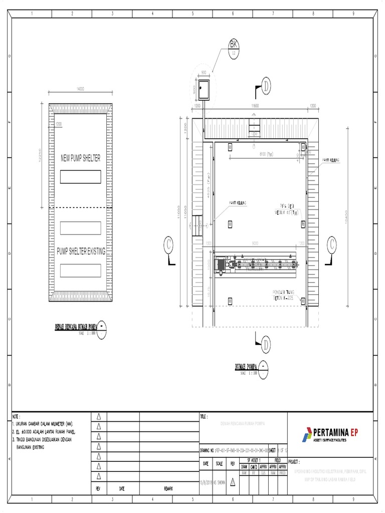 Pertamina: Denah Rencana Rumah Pompa | PDF