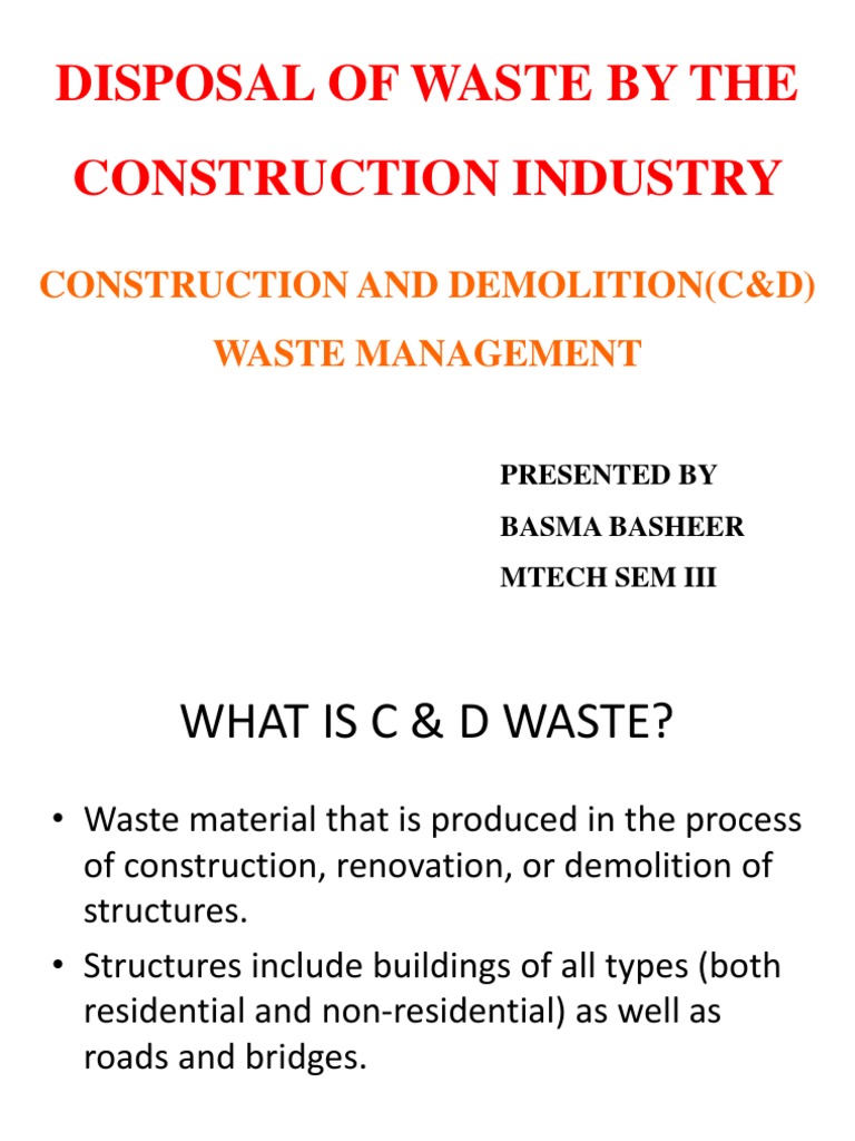 Disposal of Waste by The Construction Industry | Download Free PDF ...