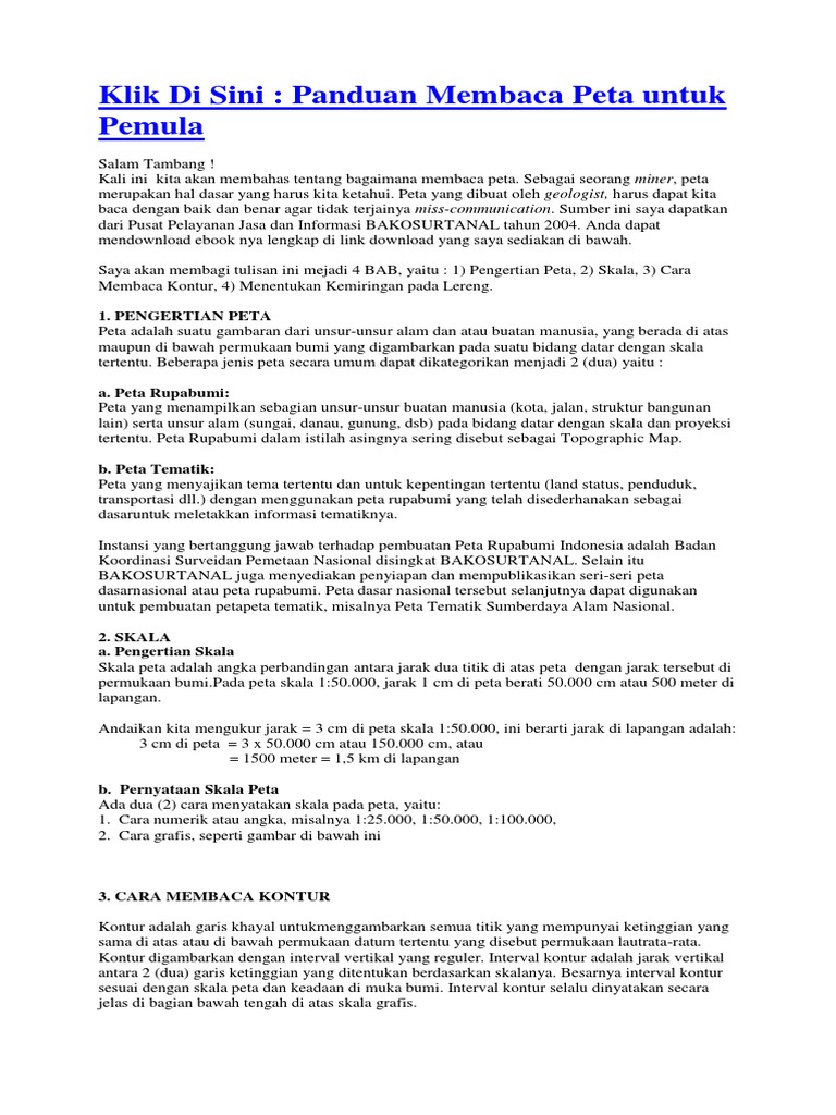 Cara Baca Peta Untuk Pemula | PDF