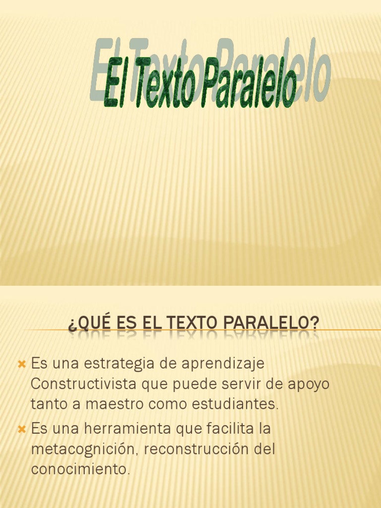 Texto Paralelo PDF | Lectura (proceso) | Teoria de la mente